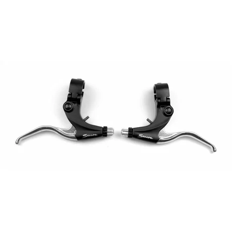 Saccon műanyag-alu V-fékkar szett (bal és jobb), 3 ujjas, fekete-ezüst