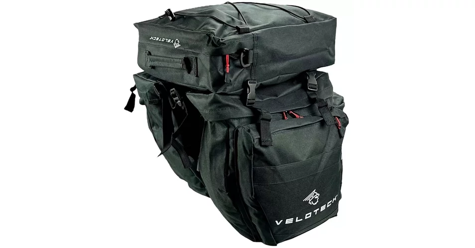 Velotech három részes túratáska hátsó csomagtartóra, lecsatolható felső ...