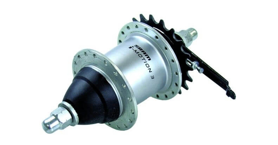 Sram I-MOTION 3 szabadonfutós agyváltó, 3s, 28H, ezüst színű