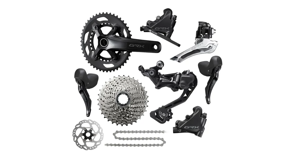 Shimano GRX RX400 integrált tengelyes gravel hajtáslánc, 2x10, 175mm