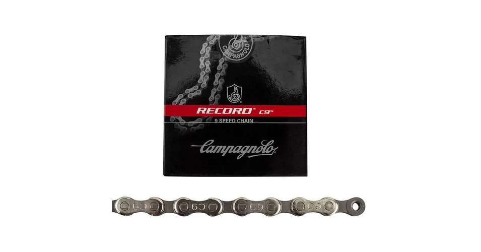 Campagnolo Record kerékpár lánc, 9s, 114 szem, ezüst