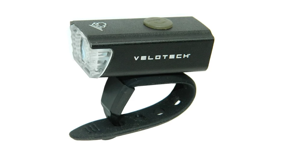 Velotech Mini USB-ről tölthető első lámpa, alu házas, 45 lumen, fekete