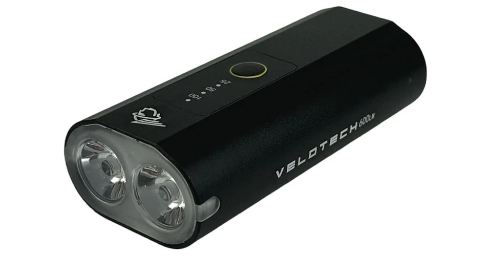 Velotech Pro 600L USB-ről tölthető első lámpa, 600 lumen, fekete